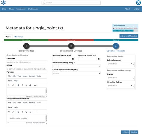 filling the document metadata — geonode master documentation