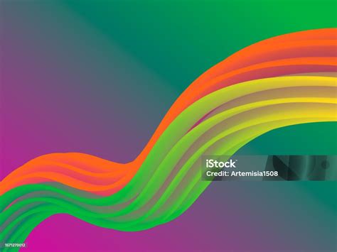 모던한 컬러풀한 플로우 포스터 녹색과 주황색 물결 컬러 배경의 액체 모양 벡터 0명에 대한 스톡 벡터 아트 및 기타 이미지 0명 개념 개념과 주제 Istock