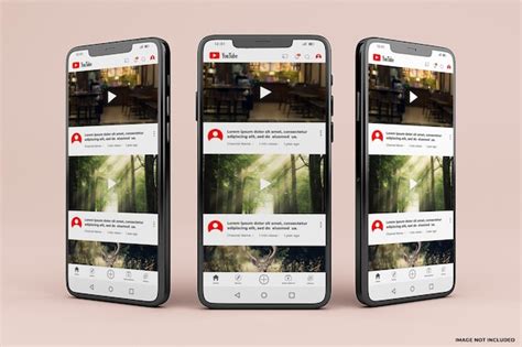 Premium PSD Youtube Mobile Interface Mockup Template
