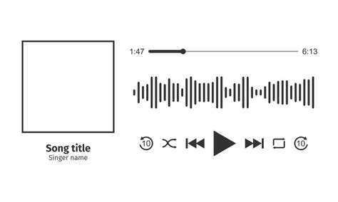 Music Player Interface Template With Album Cover Vector Image