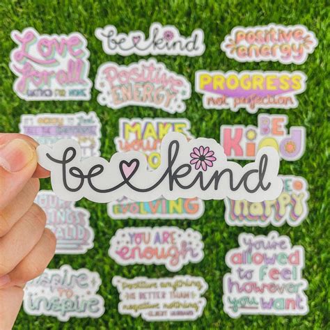 Be Kind Cursive Floral Sticker Big Moods