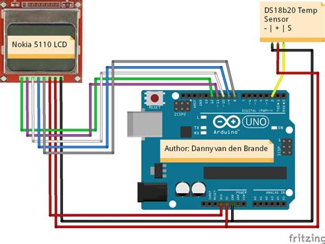 Arduino Nokia 5110 Lcd Temperature Meter With The Ds18b20