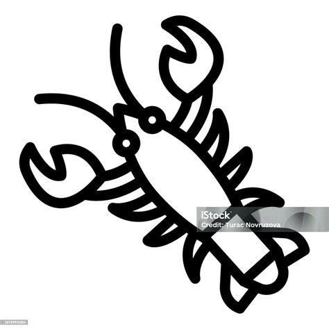 가재 라인 아이콘 수산 시장 개념 흰색 배경에 랍스터 기호 개요 스타일 모바일 개념 웹 디자인의 가재 아이콘 벡터 그래픽 갈고리 발톱에 대한 스톡 벡터 아트 및 기타 이미지