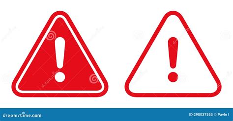 Warning Precaution Attention Alert Icon Set Exclamation Mark In Triangle Shape Vector