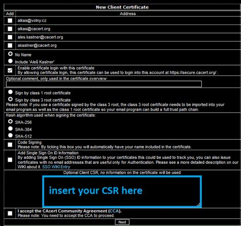 Tutorialshowto Generate New Csr Cacert Wiki