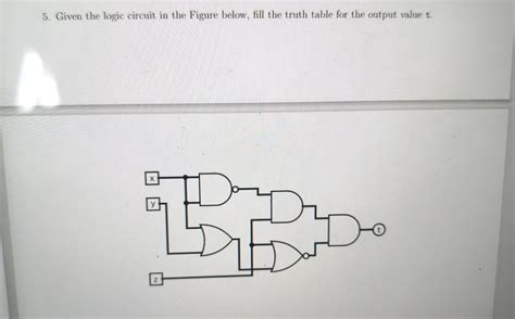 solved given the logic circuit in the figure below fill the