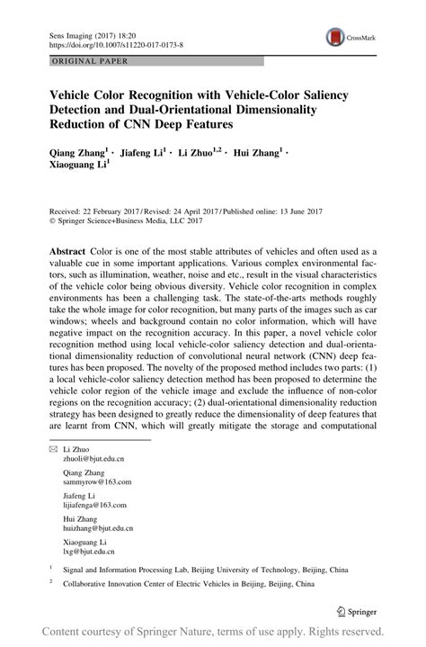 Vehicle Color Recognition With Vehicle Color Saliency Detection And Dual Orientational