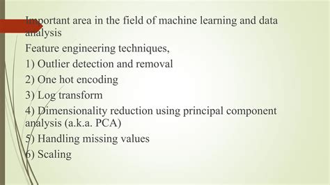 Feature Engineering For Data Science Pptx