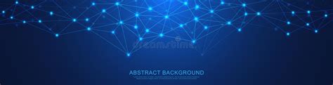 Website Header Or Banner Design With Abstract Geometric Background And Connecting Dots And Lines
