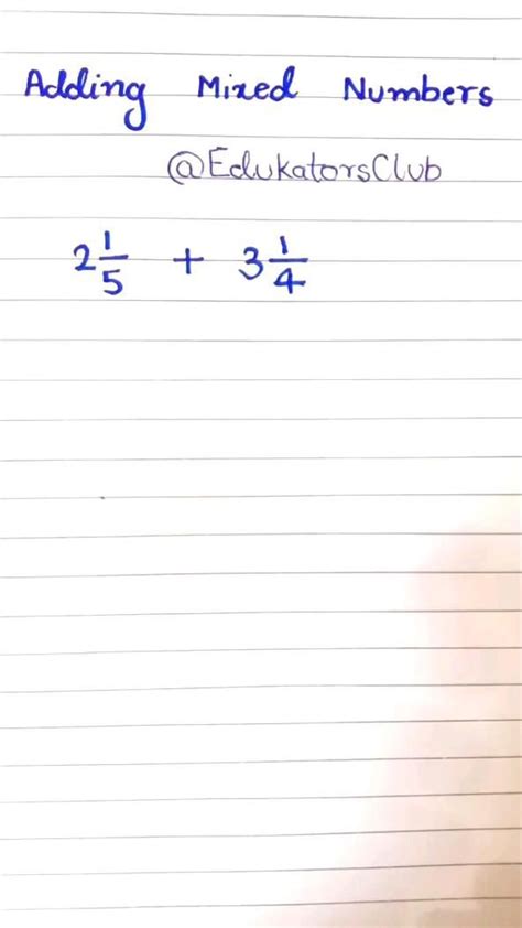 Adding Mixed Numbers Math Trick