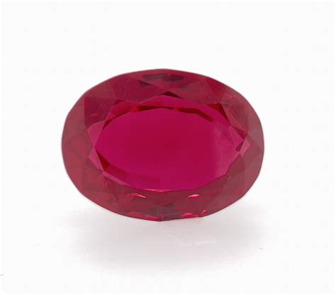 Lot 24 65ct Oval Faceted Lab Created Ruby Gemstone