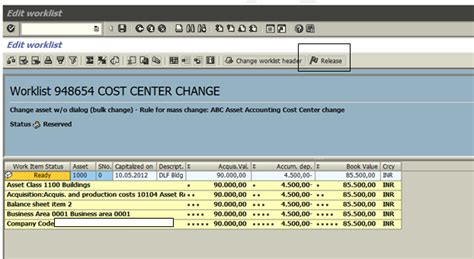Usage Of Worklist Functionality In Asset Accountin Sap Community