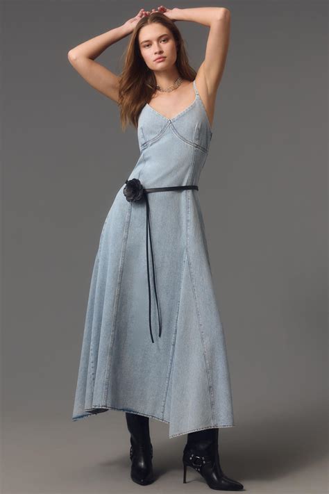 Gestuz Kaila 데님 미디 드레스 앤트로폴로지 한국 공식 스토어 유니크한 여성 패션 및 라이프스타일 편집샵 200개이상의 프리미엄 브랜드 여성 의류