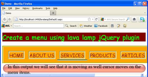 Lavalamp Jquery Plugin