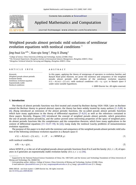 Pdf Weighted Pseudo Almost Periodic Mild Solutions Of Semilinear
