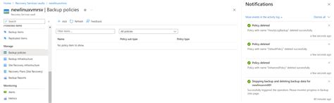 Unable To Delete The Restore Point Collection Resource In Azure Portal