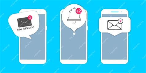 Premium Vector Notifications With Phone Unread Email Notification