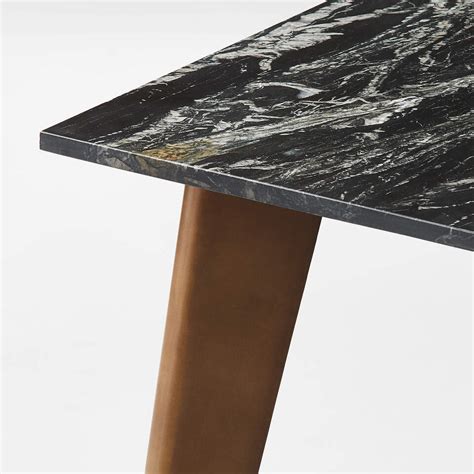 Harper Brass Dining Table With Black Marble Top Cb2 Ksa