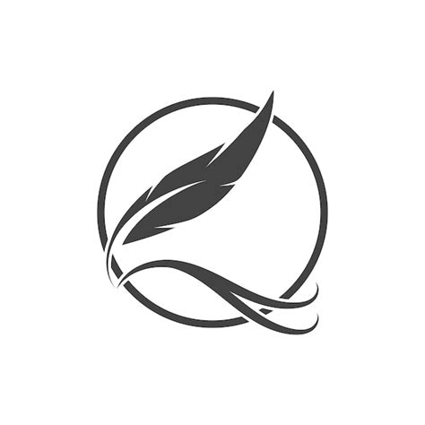 Feder Logo Vektorvorlage Premium Vektor