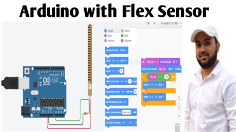 18 arduino with flex sensor at tinkercad simulation in hindi block