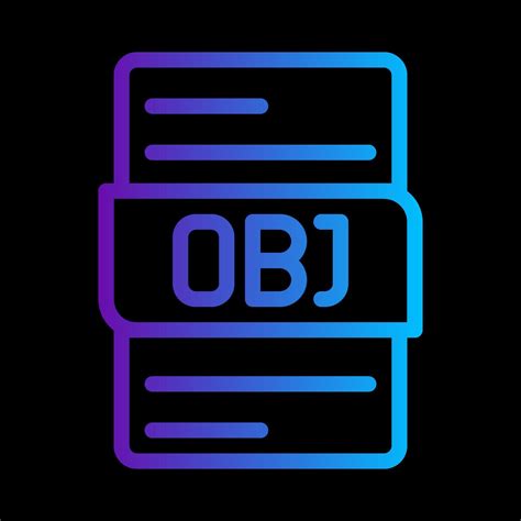 obj file type gradient icon format extension document files symbol