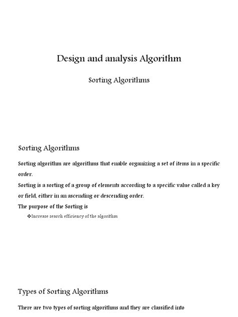 Sorting Algorithms Explained Pdf Applied Mathematics Computer Science