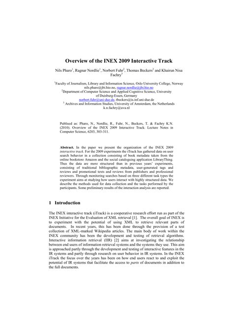 pdf overview of the inex 2009 interactive track