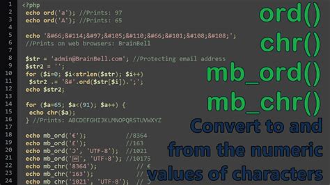 Converting Character To Code And Code To Character In Php Brainbell Converting Character To Code And Code To Character In Php Brainbell