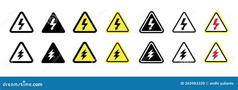 High Voltage Icon Set High Voltage Sign Electric Shock Risk Label