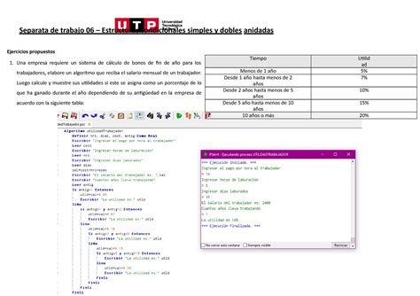Separata De Trabajo 06 Estructuras Condicionales Simples Y Dobles Anidadas Separata De