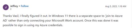 how do you sign into an azuread connected device with your azuread