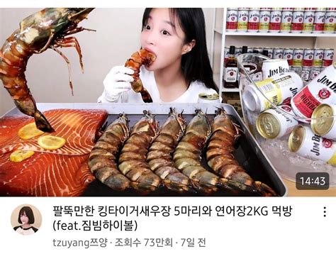 이재명 지지자들 보란듯이 킹크랩 먹방 올린 쯔양 유머월드