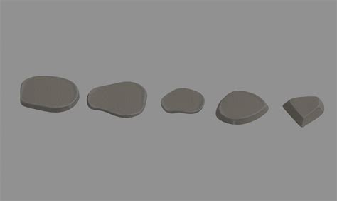 3d Model Flat Rocks Vr Ar Low Poly Cgtrader