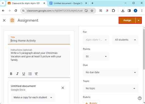 How To Make A Copy For Each Babe In Google Classroom