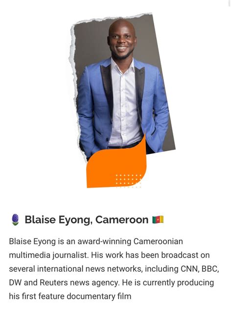 Blaise Eyong On Linkedin I Am Delighted To Be One Of 21 Journalists From 18 Countries Around The