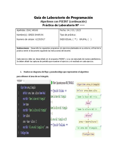 guía de laboratorio de programación algoritmos con pseint continuación pdf algoritmos