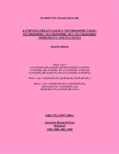 Pdf A Unifying Field In Logics Neutrosophic Logic Neutrosophy