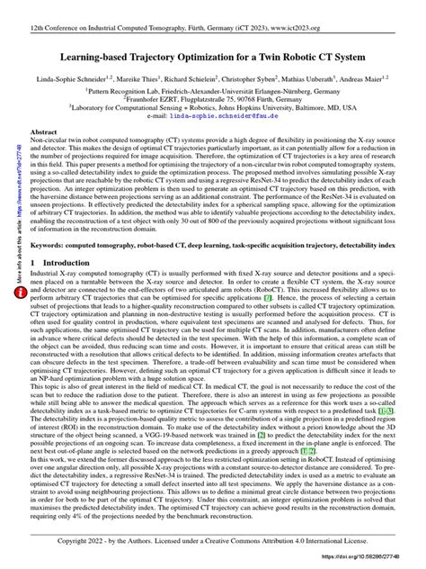 2023 Learning Based Trajectory Optimization For A Twin Robotic Ct