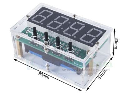 DIY Kit Bit Digital Electronic Clock With Red LED Date Time Temperature Alarm Clock