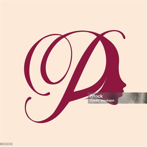 아름 다운 여자 프로필 보기 붓글씨 편지 P 초상화입니다 헤어 스타일과 스킨 케어 일러스트 미용실 로고 실루엣입니다 귀여운에 대한 스톡 벡터 아트 및 기타 이미지 Istock