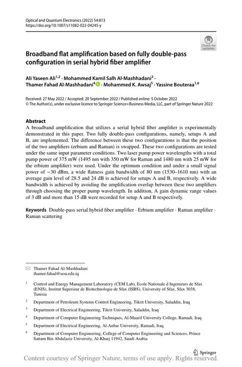 Broadband Flat Amplification Based On Fully Double Pass Configuration In Serial Hybrid Fiber