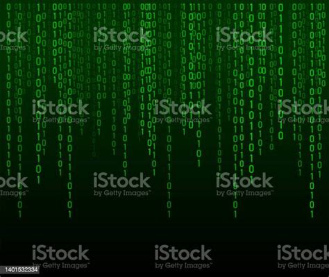 Matrix Background Cyber Security With Binary Code Rapidly Falling