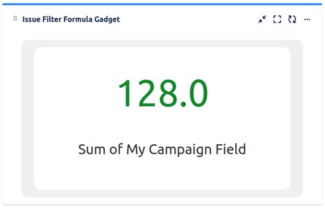 sum a custom number field in a dashboard or sumif