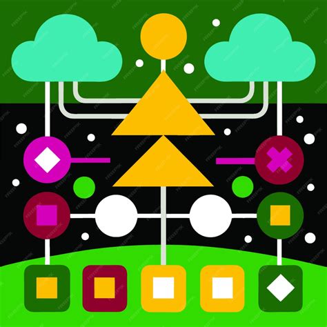 Ilustración Vectorial De Concepto Tecnológico Con Elementos De Diseño De Algoritmo De Estilo