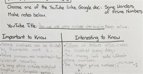 Enquiry Based Maths Home Learning How We Use Prime Numbers