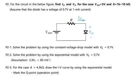 solved p2 ﻿for the circuit in the below figure find id