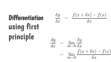 DIFFERENTIATION USING FIRST PRINCIPLE - YouTube