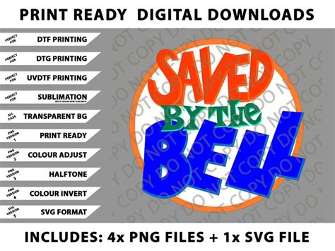 Saved By The Bell Logo Png Bundle Svg Files Digital Downloads Etsy