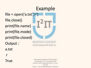 File Handling In Python PPTX Computing Technology Computing