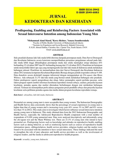 Pdf Predisposing Enabling And Reinforcing Factors Associated With Sexual Intercourse